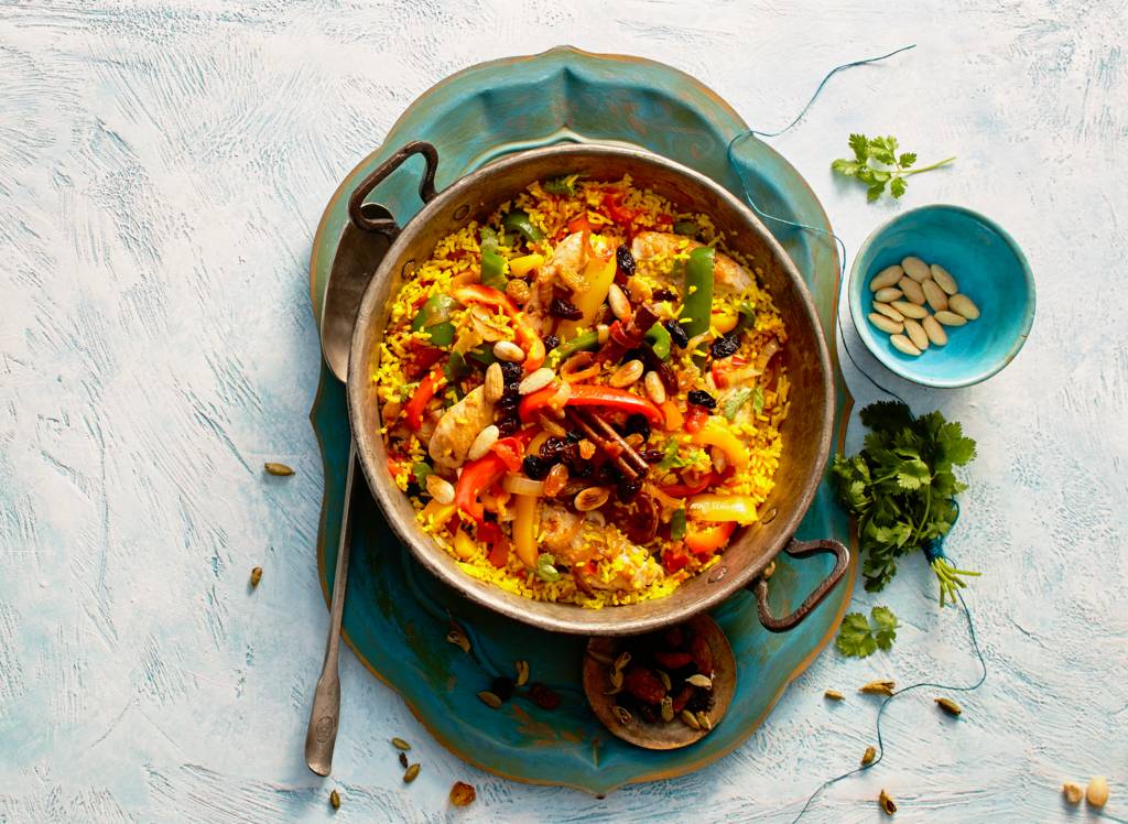 Kruidige gele rijst met kip en paprika recept - Allerhande | Albert Heijn