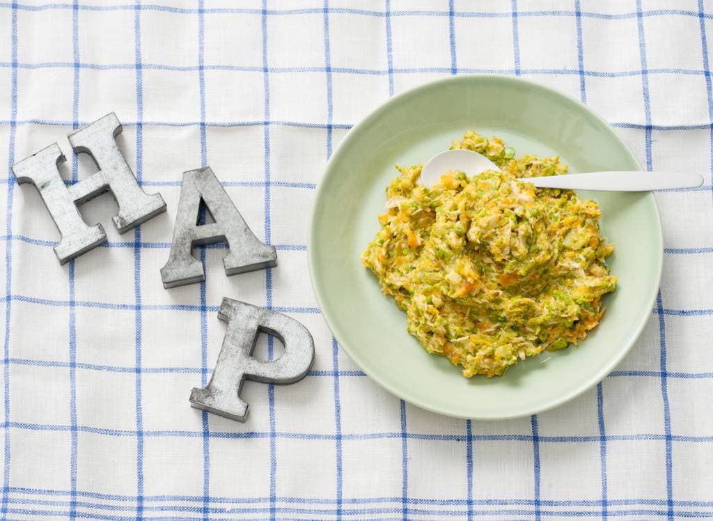 Kiphapje met wortel en erwtjes - 8 tot 12 maanden (Opperdepop) recept ...