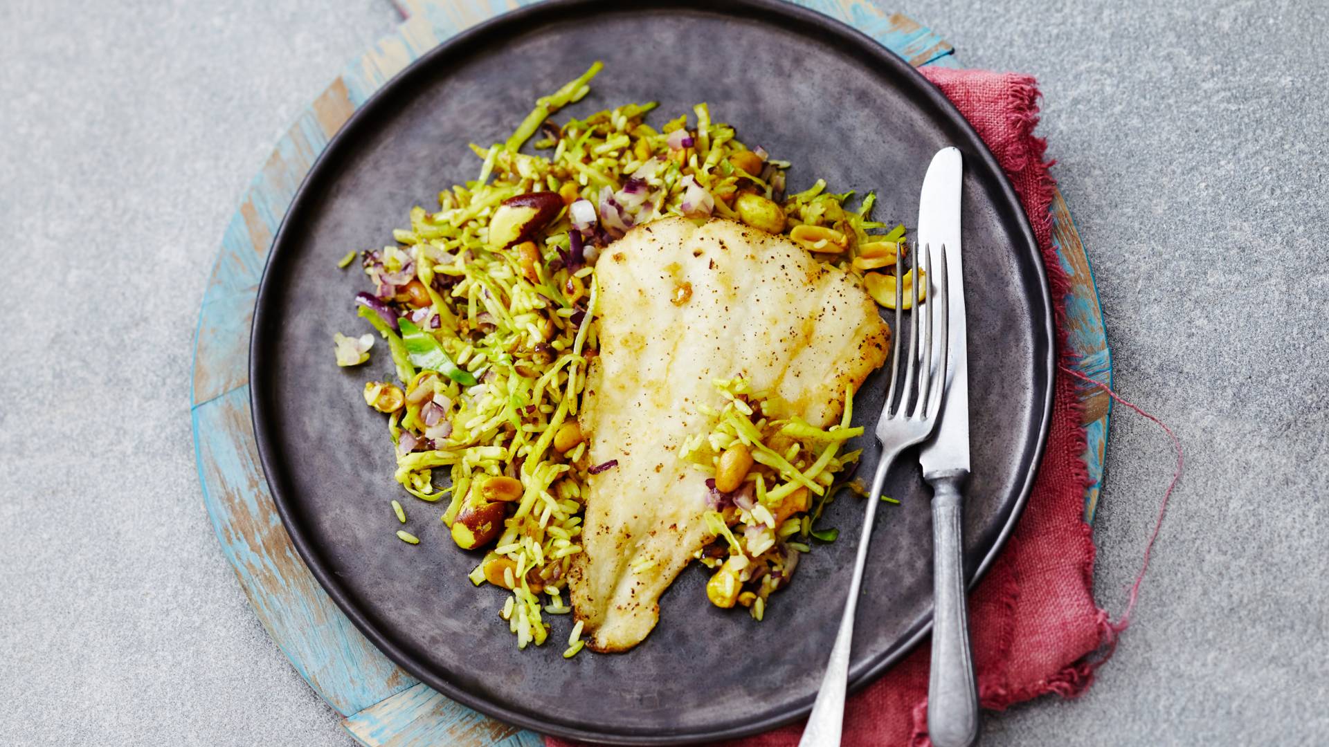 Gebakken schelvis met notenrijst recept - Allerhande | Albert Heijn België