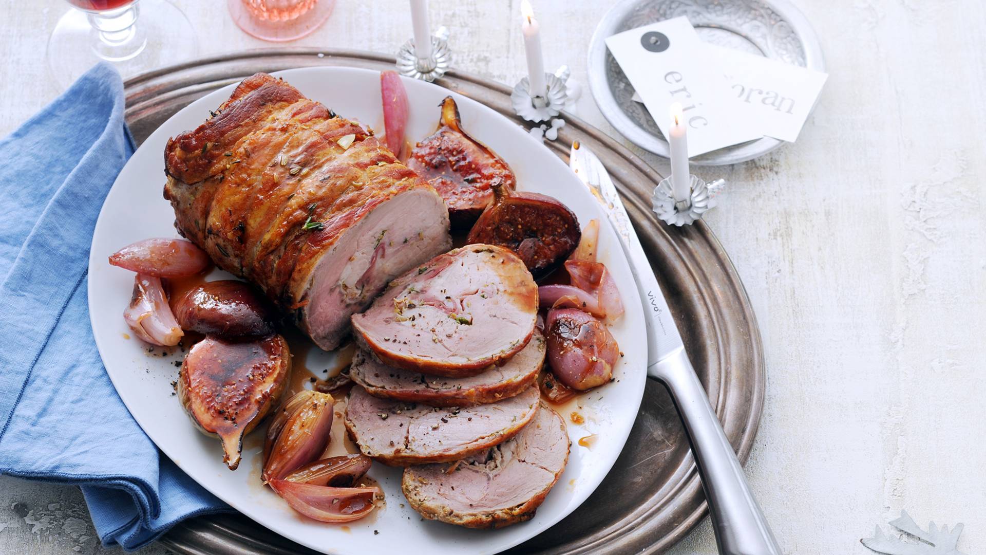 Varkensrollade met spek, vijgen en balsamico-uitjes recept - Allerhande ...