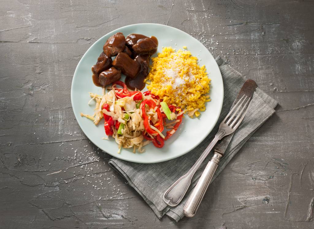 Biefstuk met sukiyaki met gele rijst recept - Allerhande | Albert Heijn