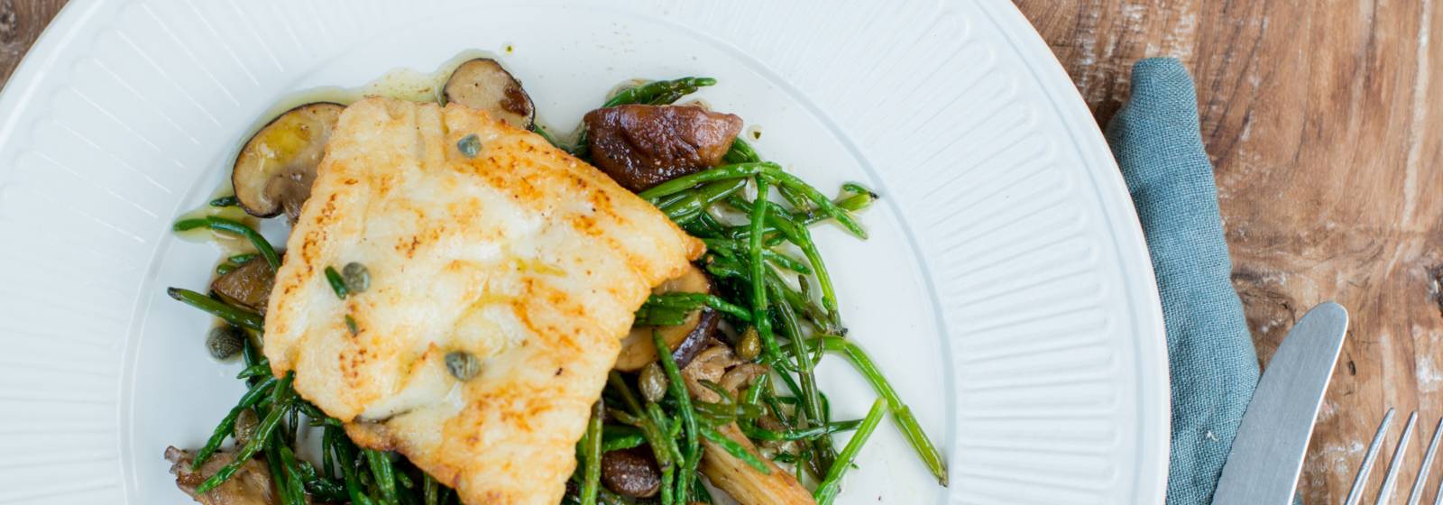 Bart van Olphens schelvis met zeekraal recept - Allerhande | Albert Heijn