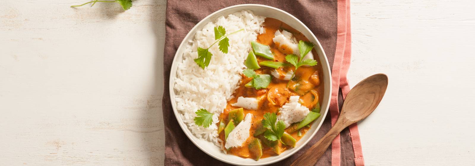 Thaise viscurry met snijbonen en rijst. recept - Allerhande | Albert Heijn