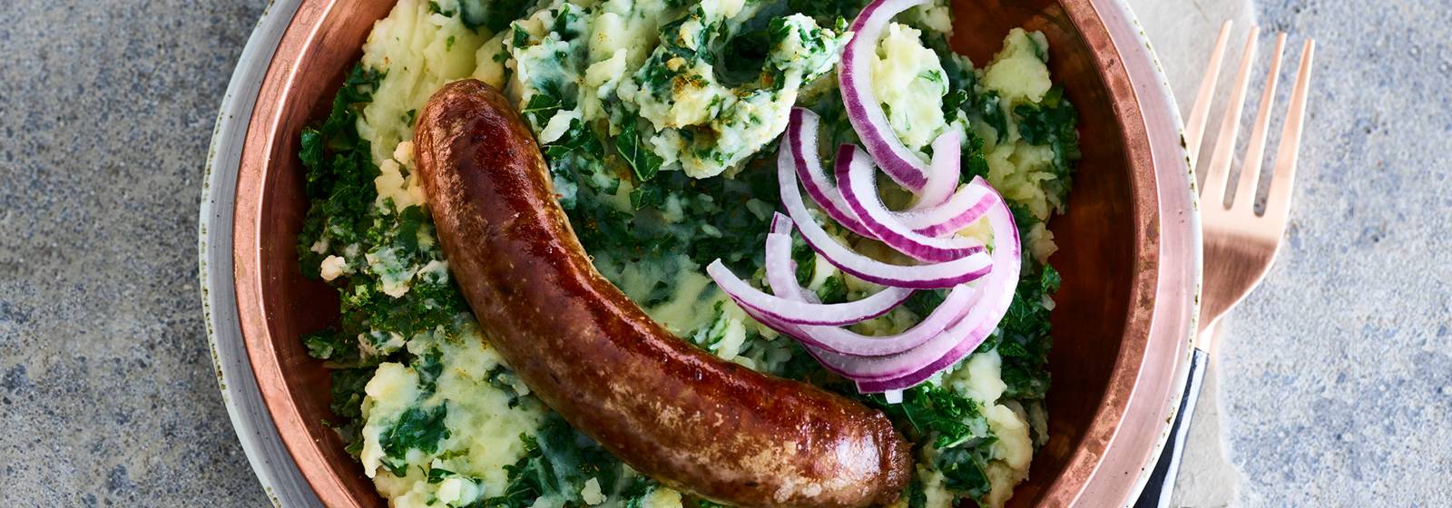 Thaise boerenkoolstamppot met curryworst recept - Allerhande | Albert Heijn België