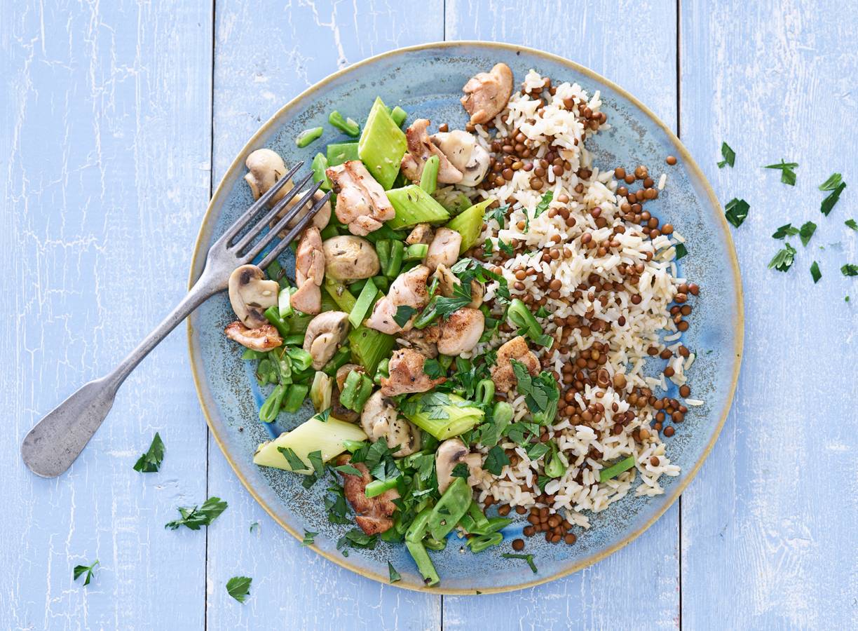 Franse kipschotel met prei, linzen & rijst recept - Allerhande | Albert ...