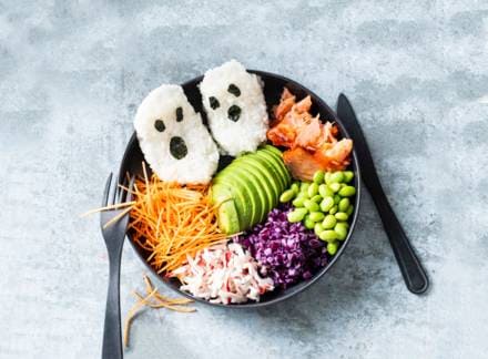 Halloween pokébowl recept - Allerhande | Albert Heijn
