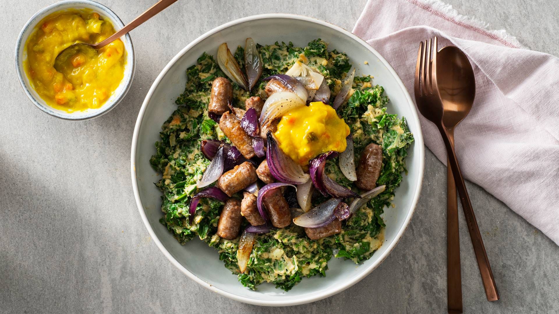 Boerenkoolstamppot met zoete aardappel recept - Allerhande | Albert Heijn