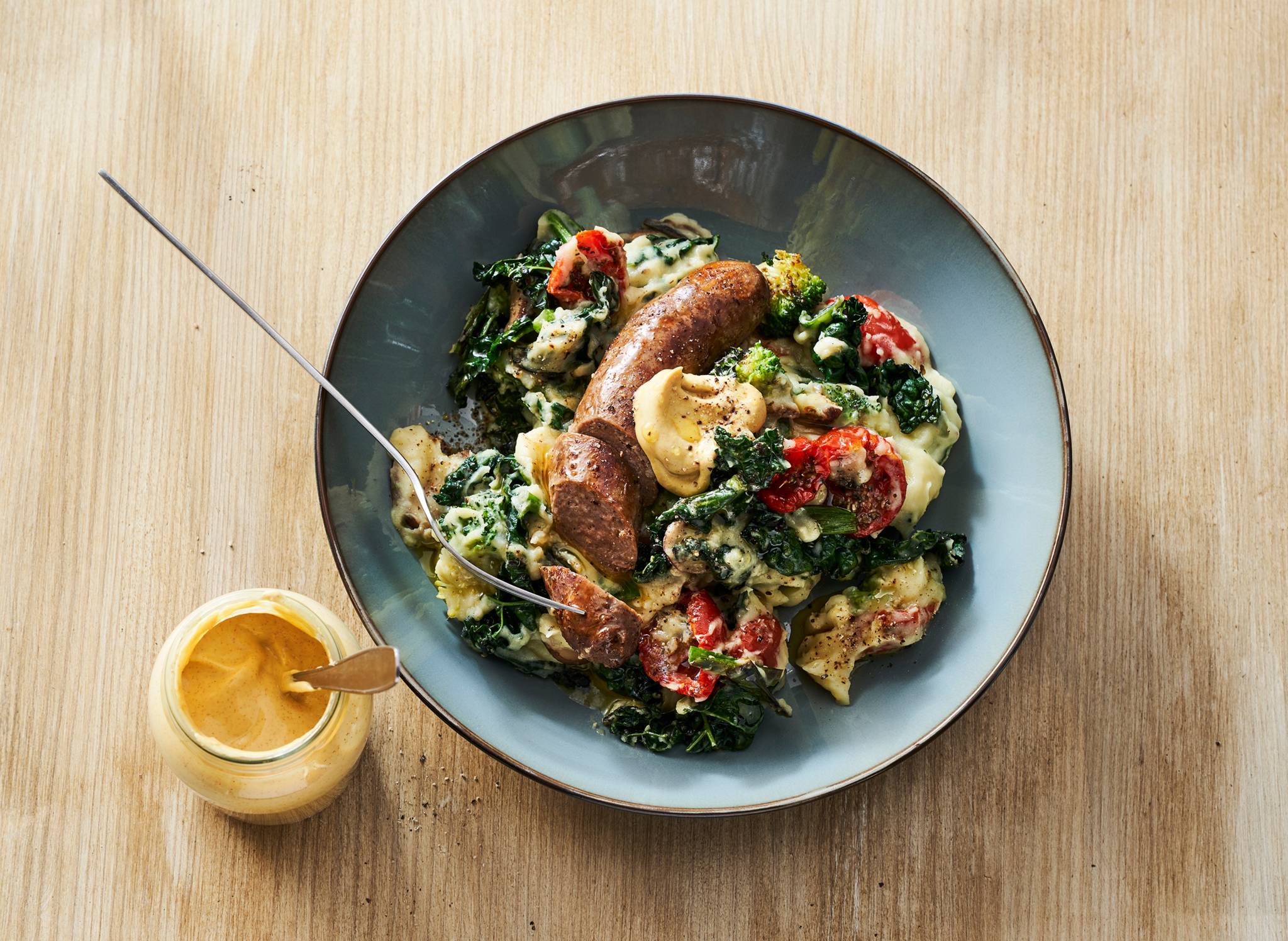 Stamppot met Italiaanse groente en braadworst recept - Allerhande ...