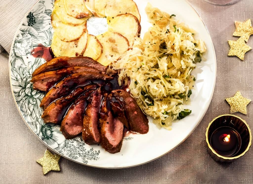 Eendenborst met pommes Maxim's en rodewijnsaus recept - Allerhande ...