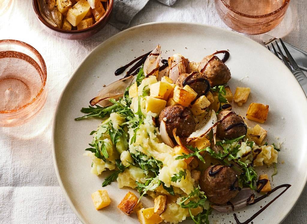 Stamppot van geroosterde koolraap met gehaktballetjes recept ...