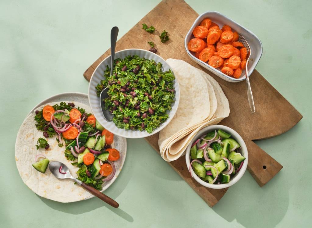 Wraps met bonensalade en geroosterde winterpeen recept - Allerhande ...