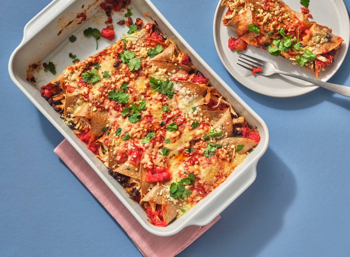 Enchilada's met kip en zwarte bonen recept - Allerhande | Albert Heijn