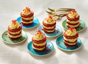 Red velvet taartjes recept - Allerhande | Albert Heijn